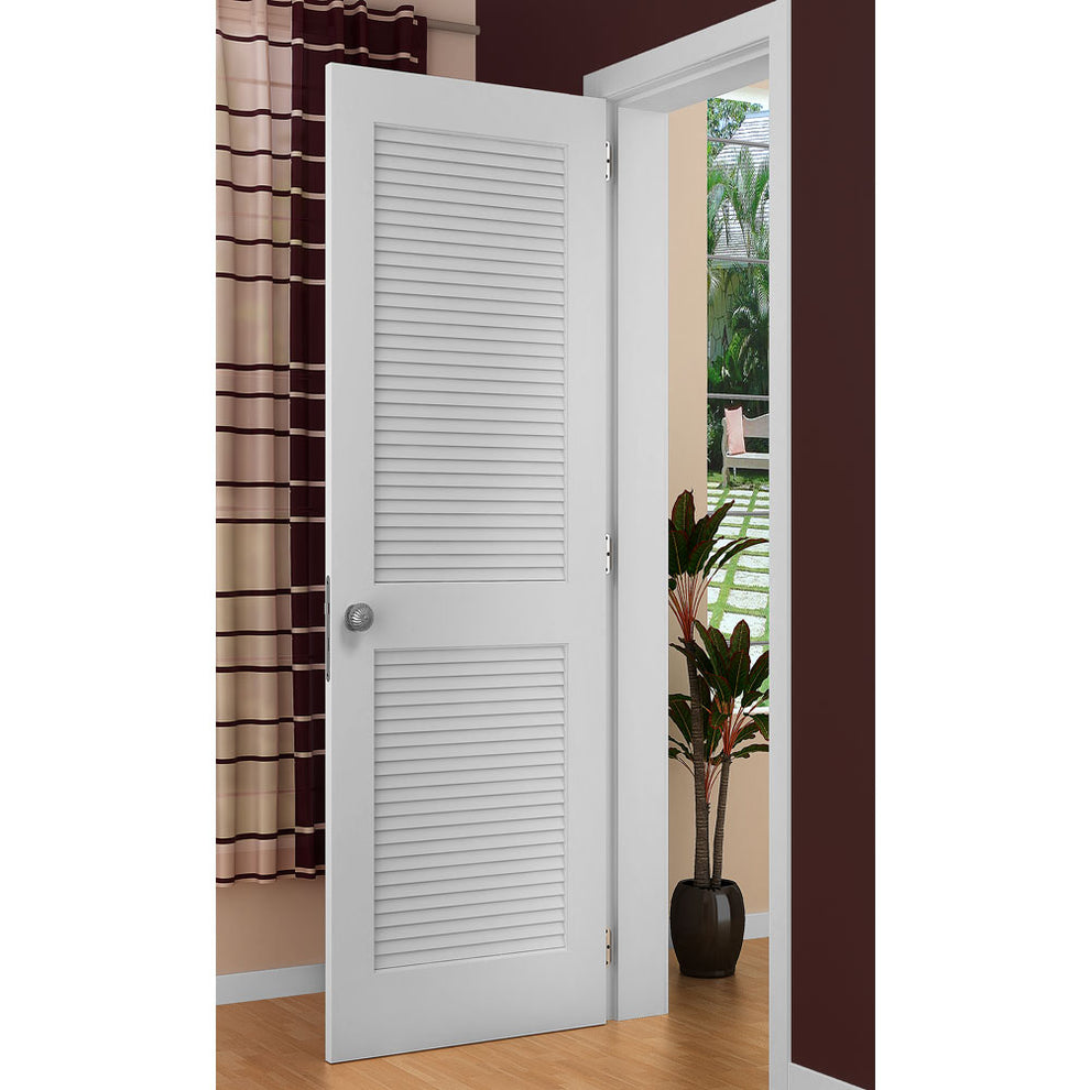 Classic Louver/Louver Pine Wood Interior Door Slab - Primed