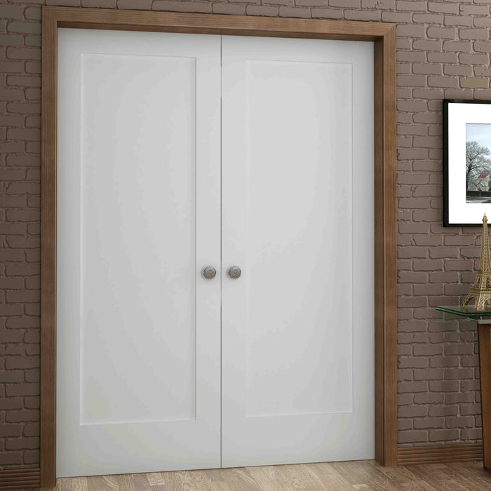 Shaker 1-Panel Pine/MDF Wood Interior Door Slab - Primed