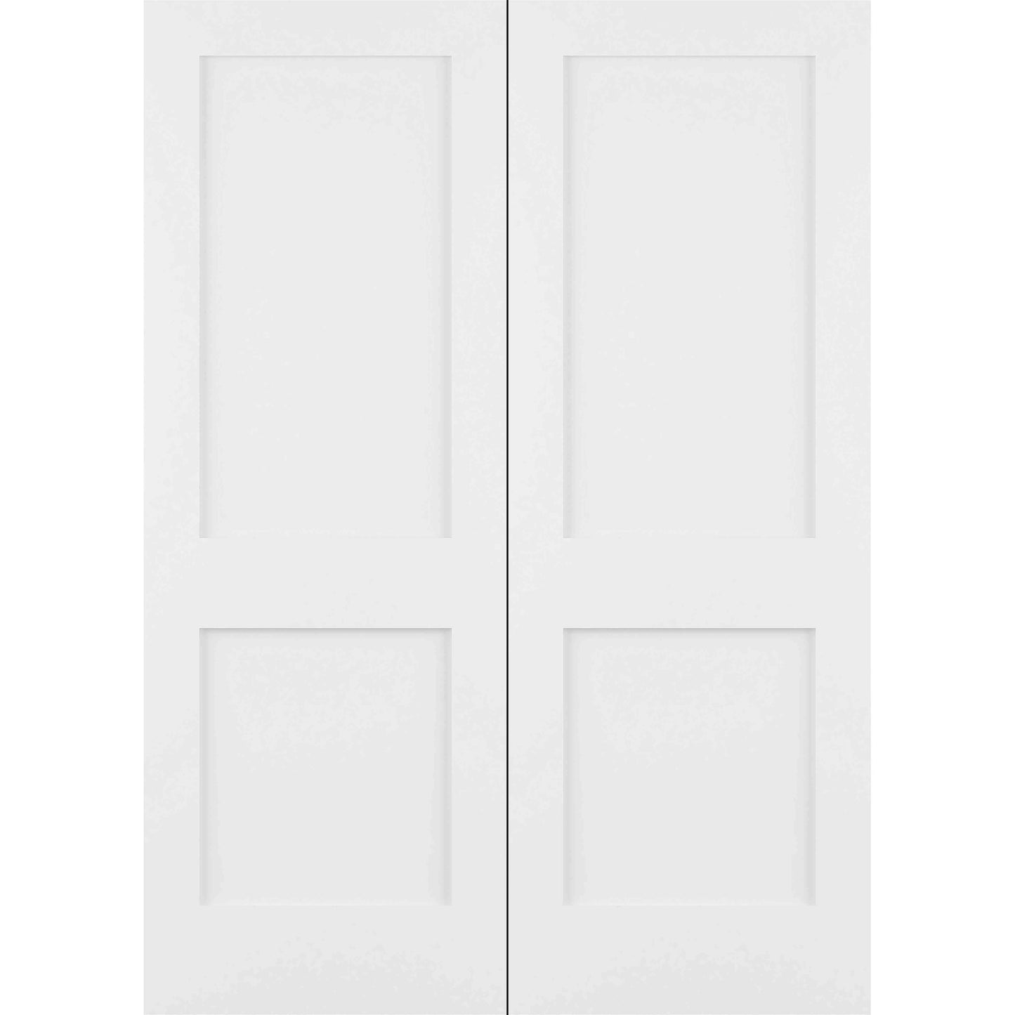 Shaker 2-Panel 1-3/4" Pine/MDF Wood Interior Door Slab - Primed