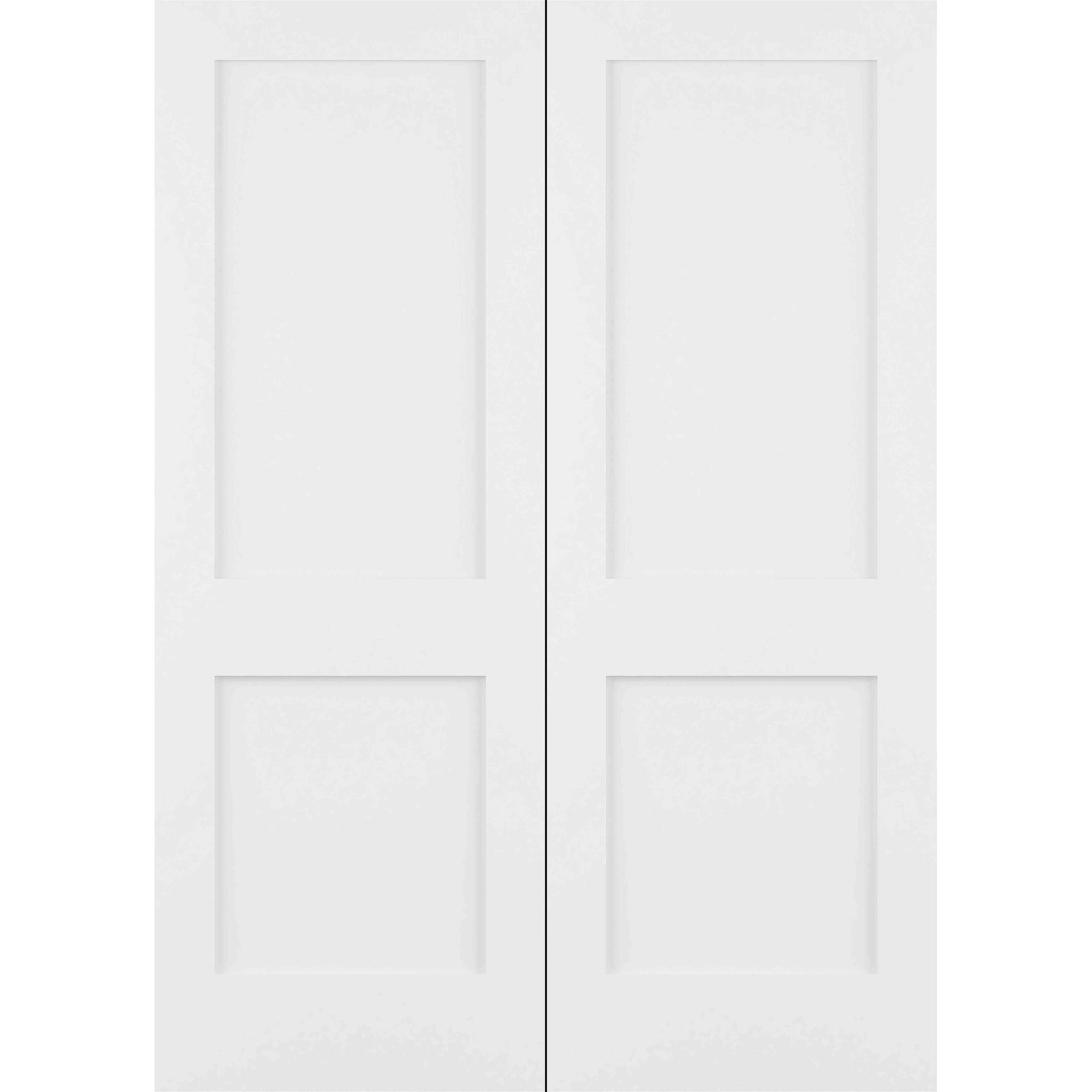 Shaker 2-Panel 1-3/4" Pine/MDF Wood Interior Door Slab - Primed