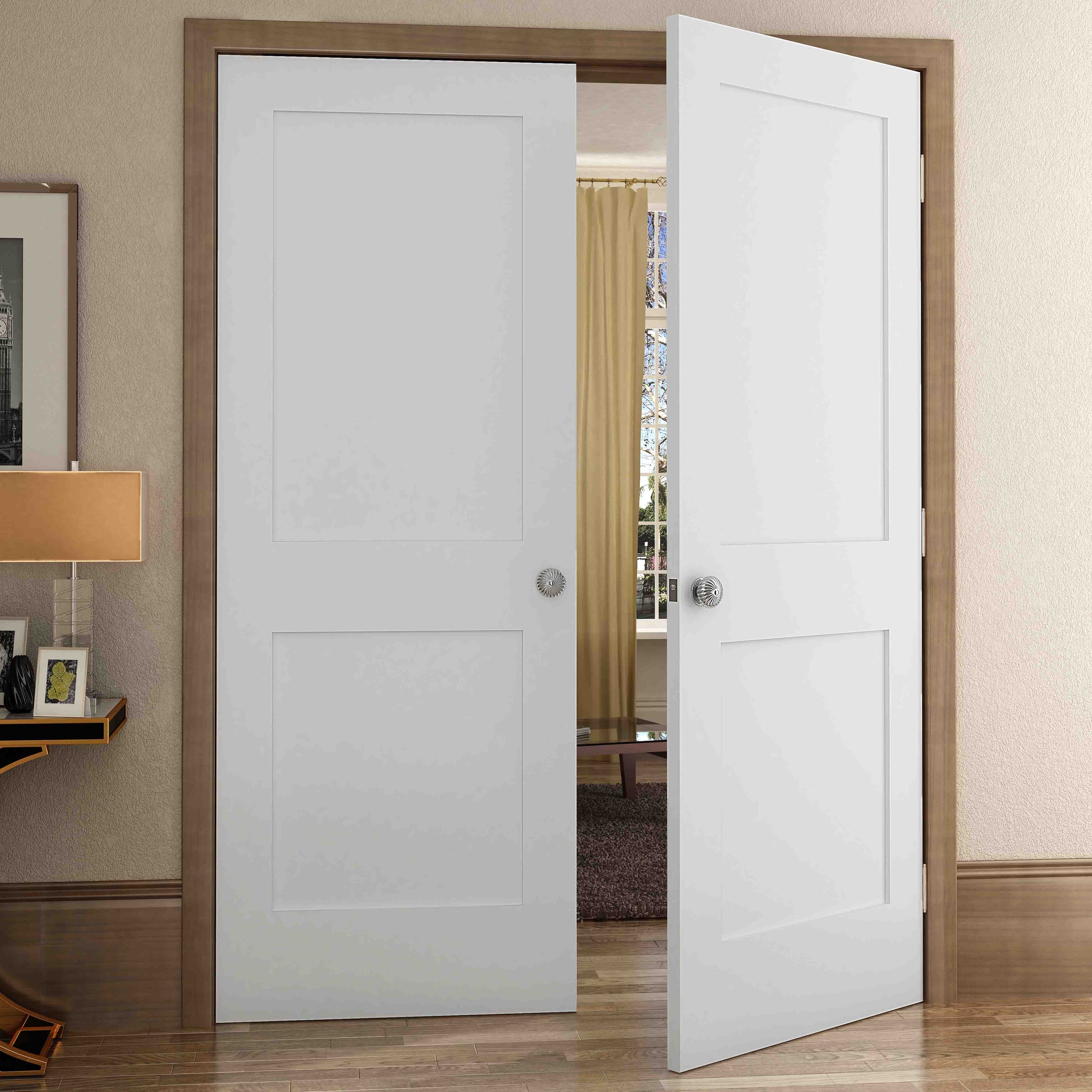 Primed Doors: Shaker Style Flat Panel
