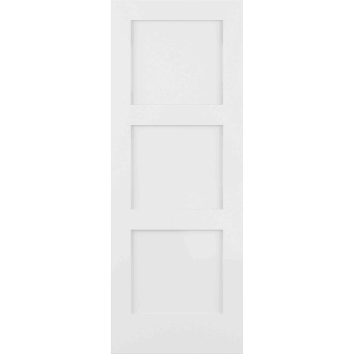 Shaker 3-Panel Pine/MDF Wood Interior Door Slab - Primed